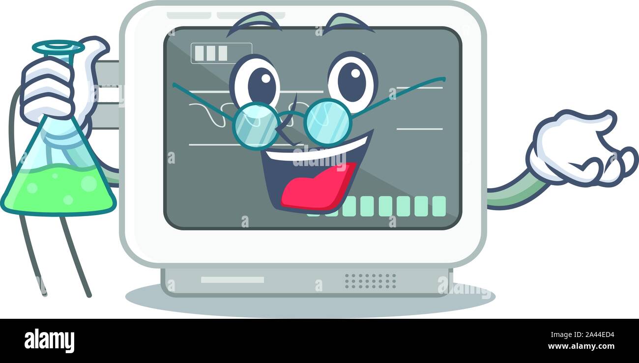 Professor ecg machine stuck the cartoon wall Stock Vector Image & Art ...