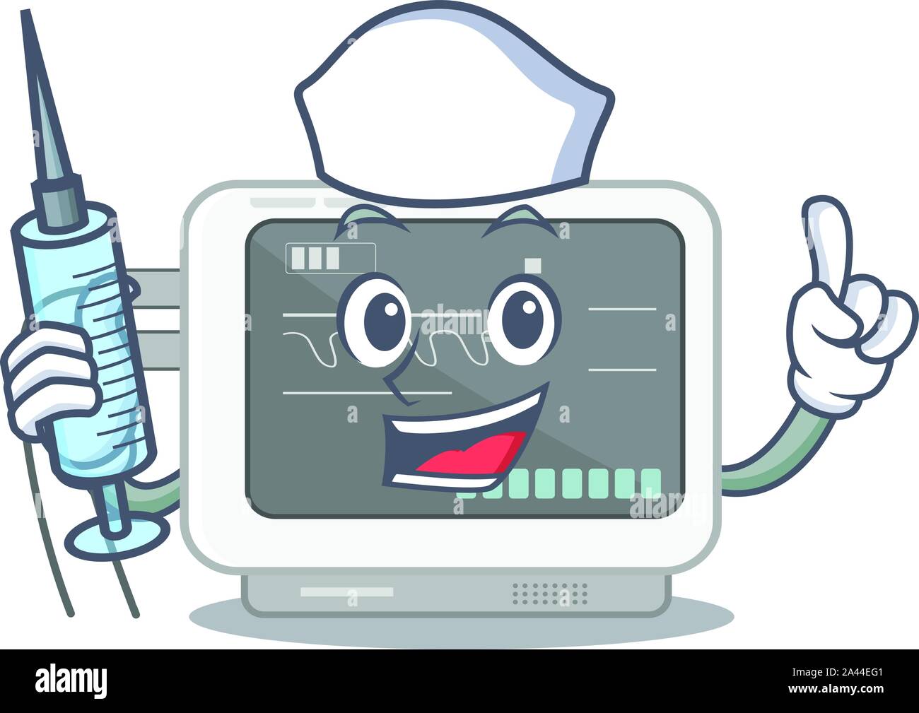 Nurse ecg machine stuck the cartoon wall Stock Vector Image & Art - Alamy