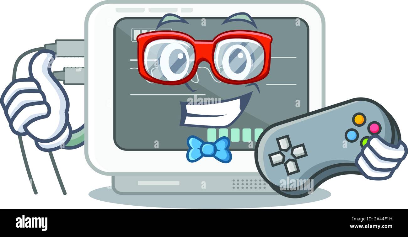 Gamer ecg machine isolated in the character Stock Vector Image & Art ...