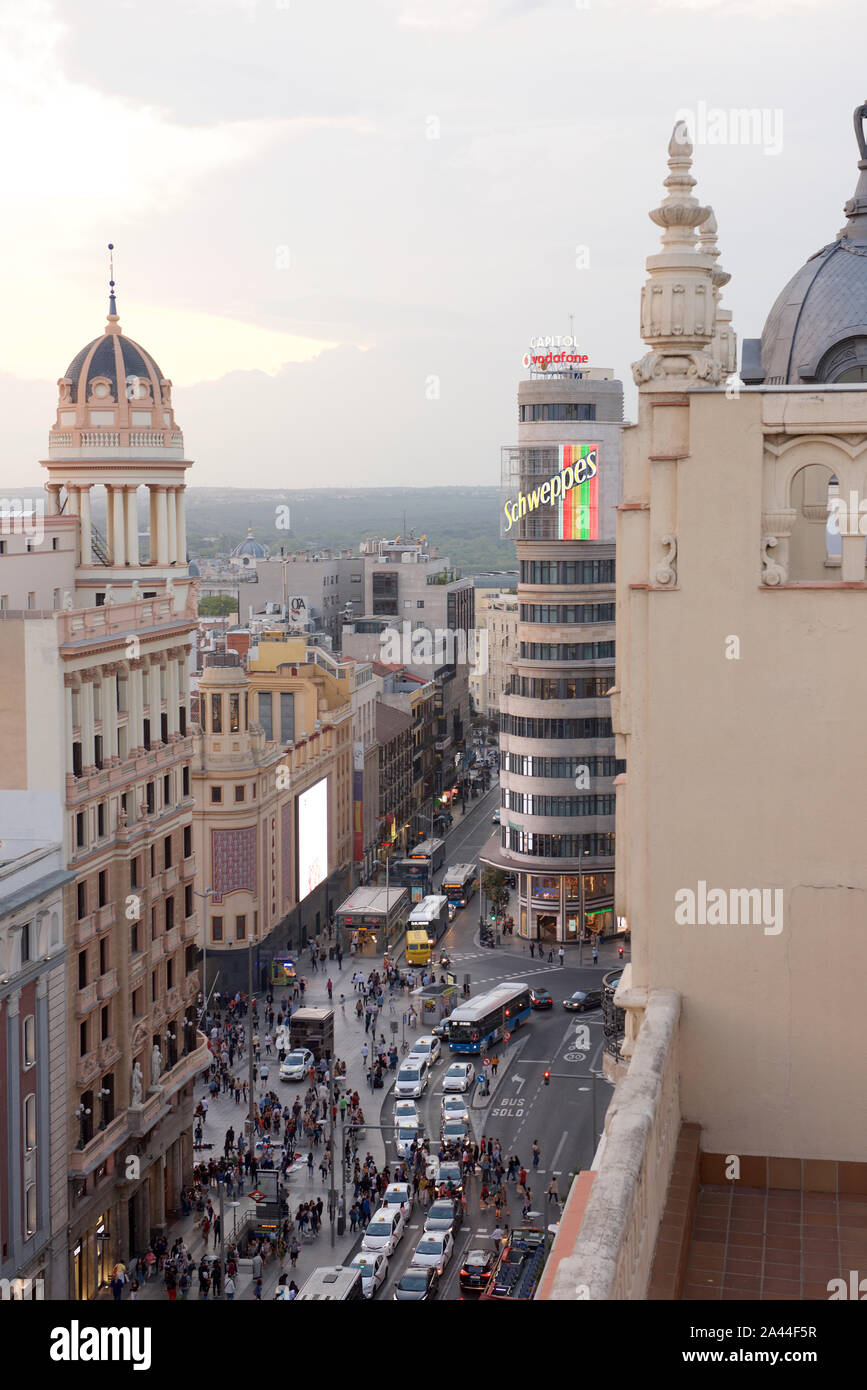 The iconic Capitol Tower in Madrid, Spain Stock Photo - Alamy