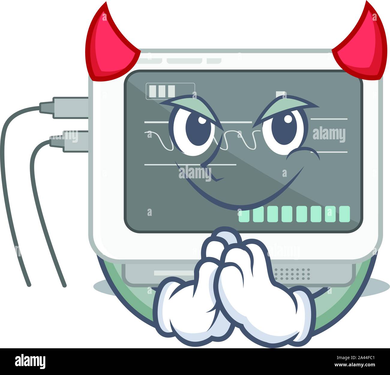 Devil ecg machine isolated in the character Stock Vector Image & Art ...