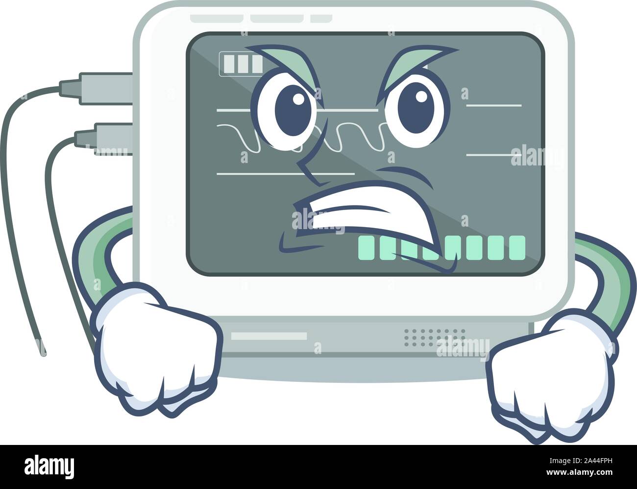 Angry ecg machine isolated in the character Stock Vector Image & Art ...