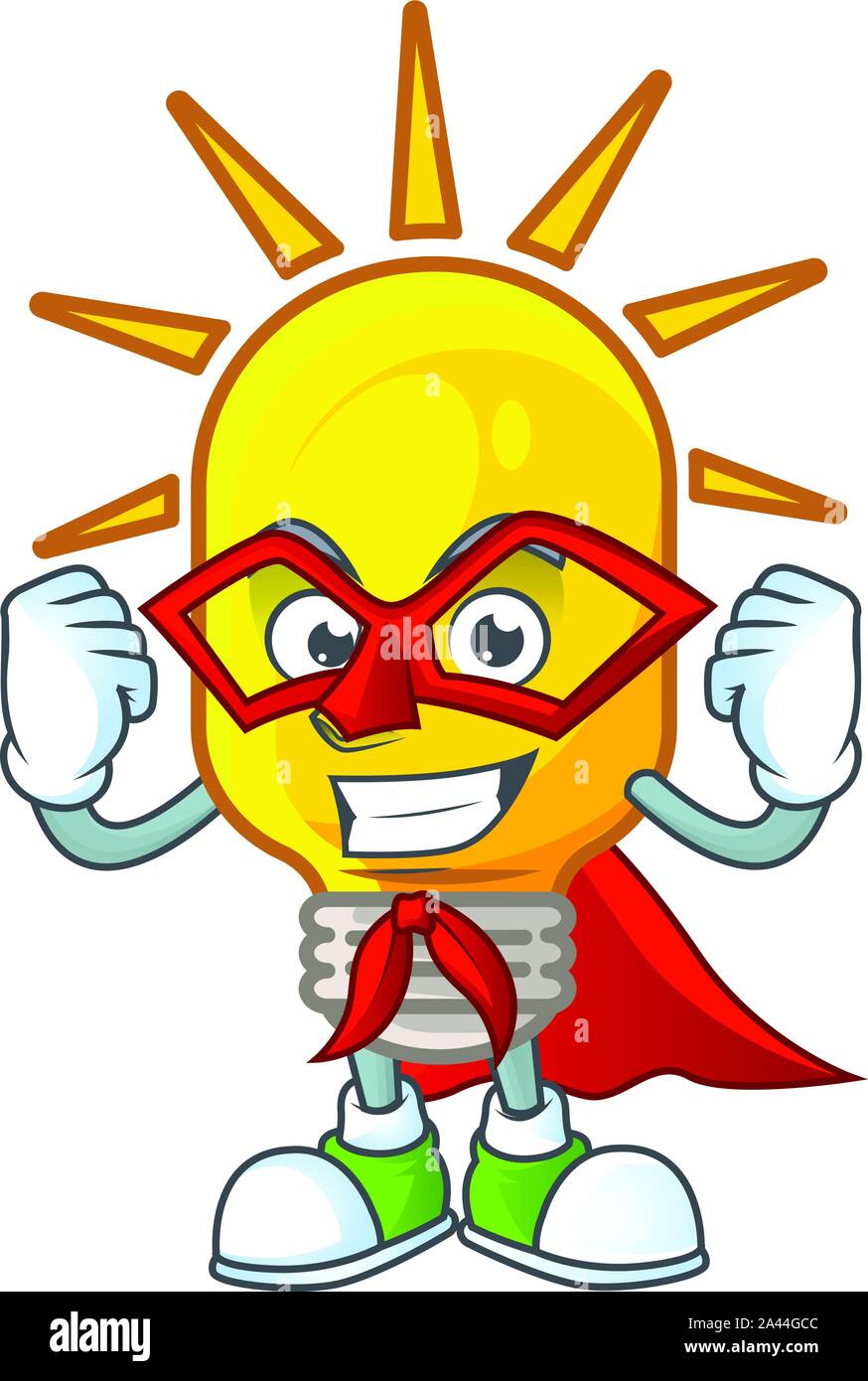 Super hero icon lamp cartoon character with mascot Stock Vector Image ...