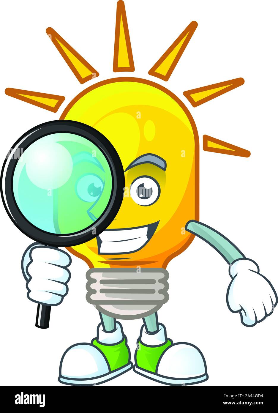 Detective icon lamp cartoon character with mascot Stock Vector Image ...