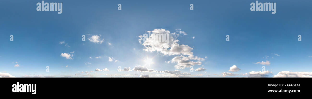 Seamless cloudy blue sky hdri panorama 360 degrees angle view with ...