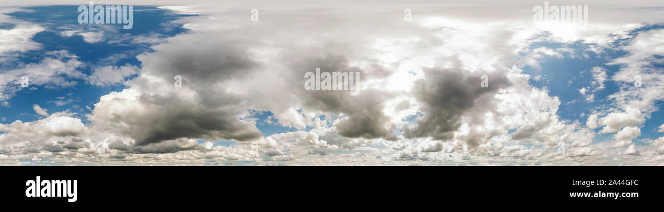 Seamless cloudy blue sky hdri panorama 360 degrees angle view with ...