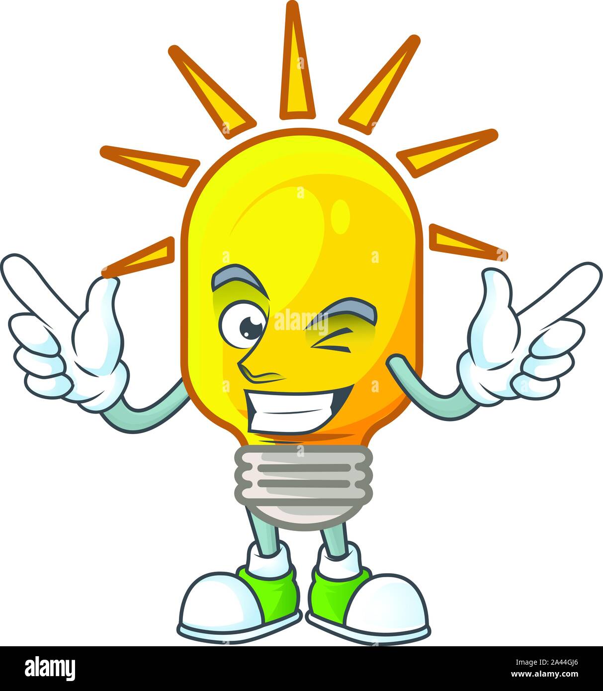 Wink icon lamp cartoon character with mascot Stock Vector Image & Art ...