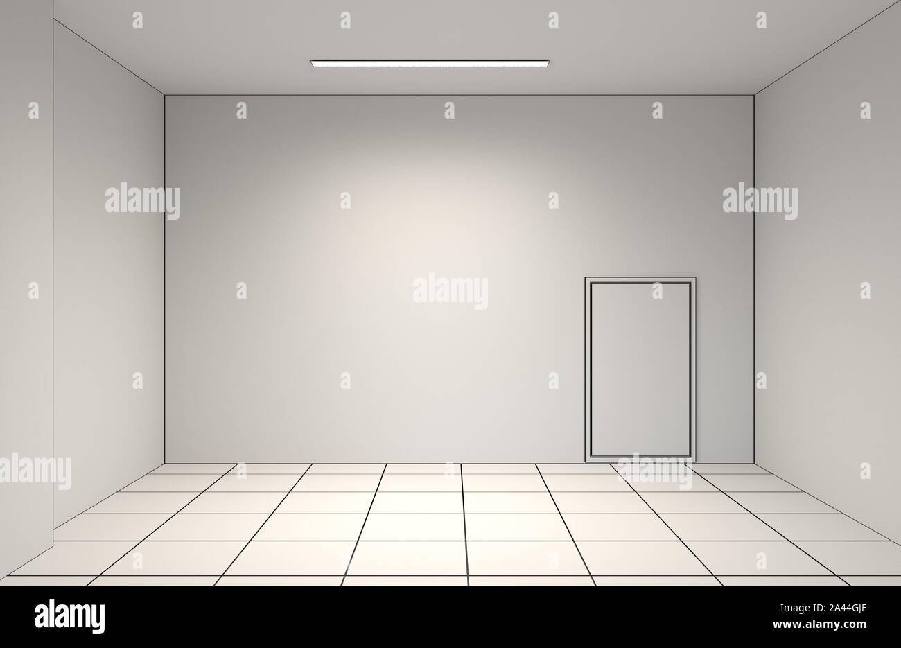 empty room, interior visualization, 3D illustration Stock Photo - Alamy