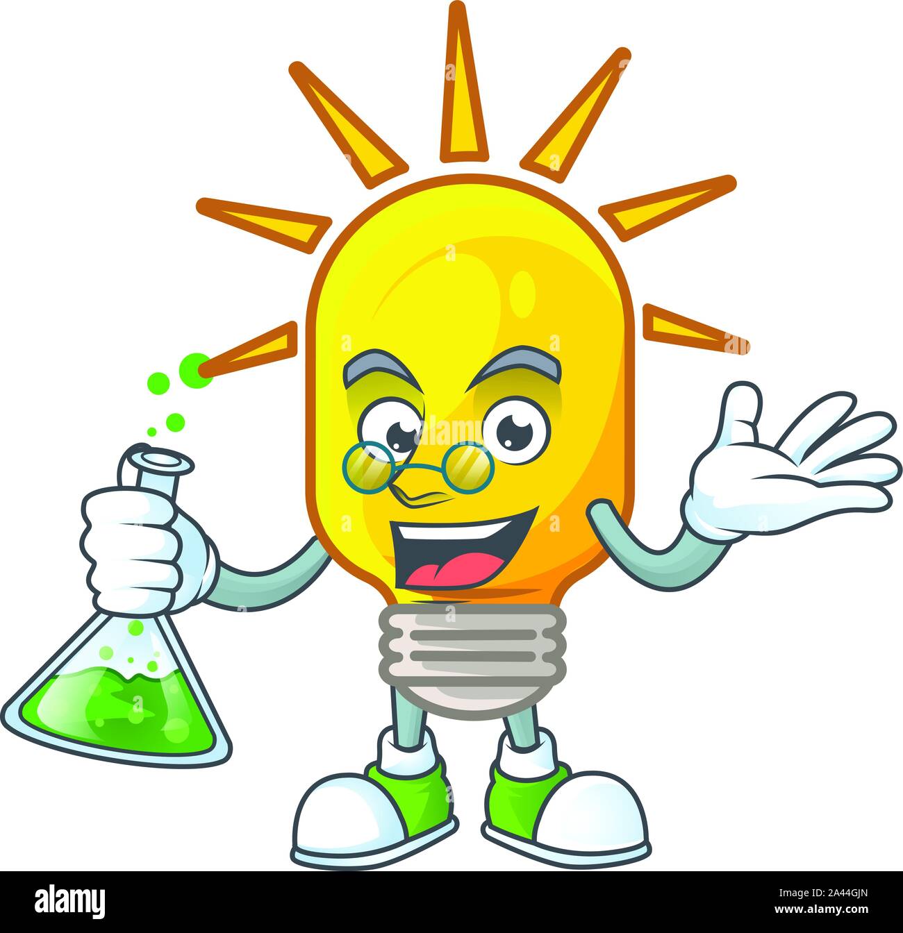 Professor icon lamp cartoon character with mascot Stock Vector Image ...