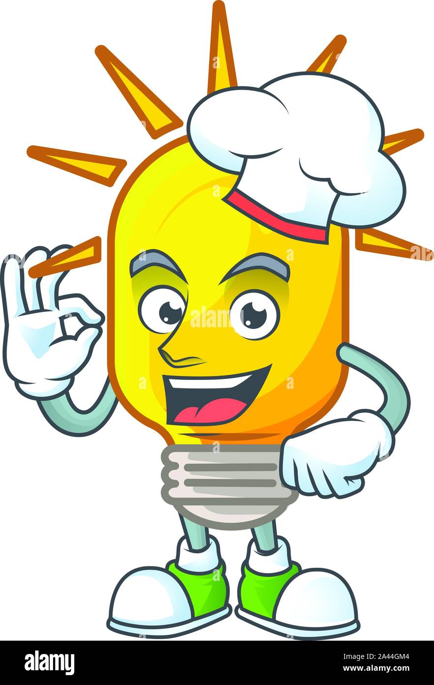 Chef icon lamp cartoon character with mascot Stock Vector Image & Art ...