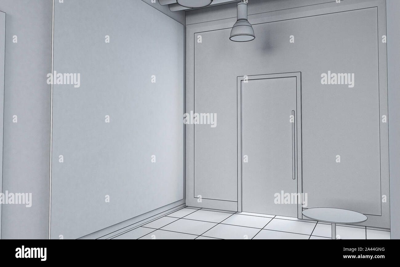 empty room, interior visualization, 3D illustration Stock Photo - Alamy