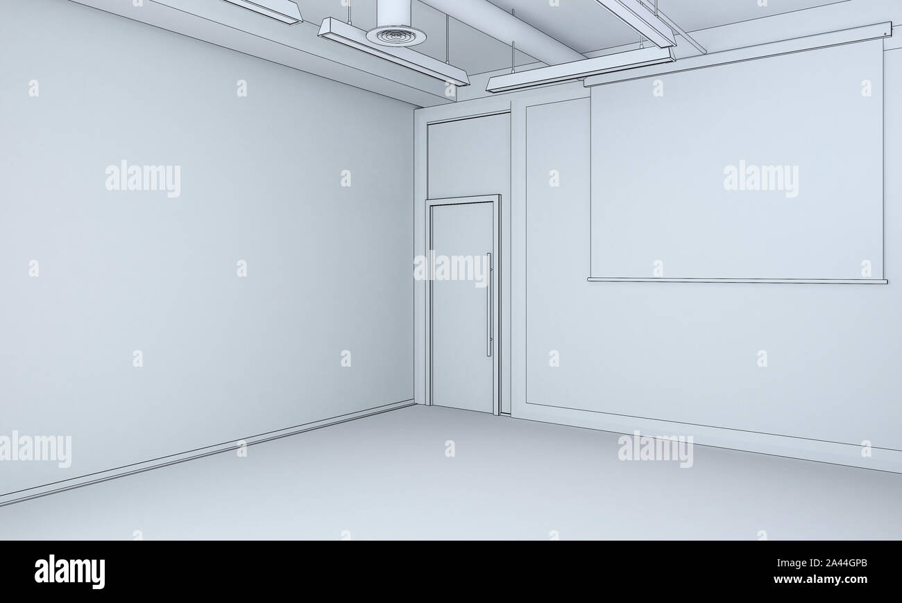 empty room, interior visualization, 3D illustration Stock Photo - Alamy