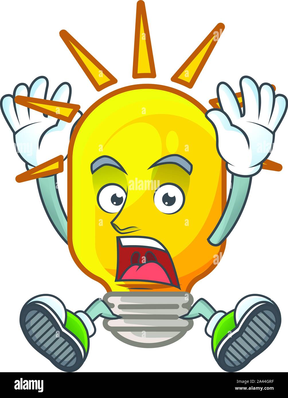 Successful icon lamp cartoon character with mascot Stock Vector Image ...