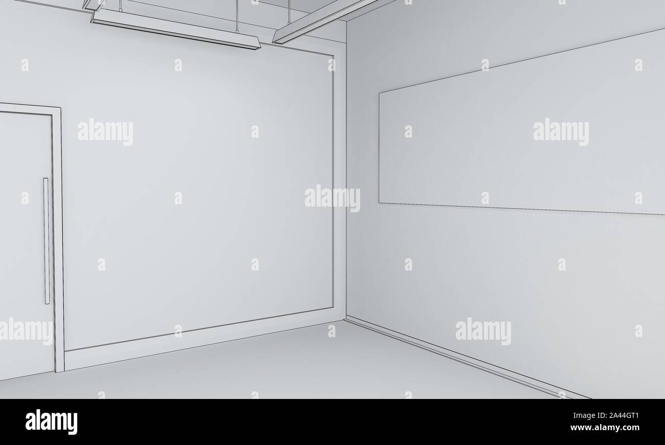 empty room, interior visualization, 3D illustration Stock Photo - Alamy