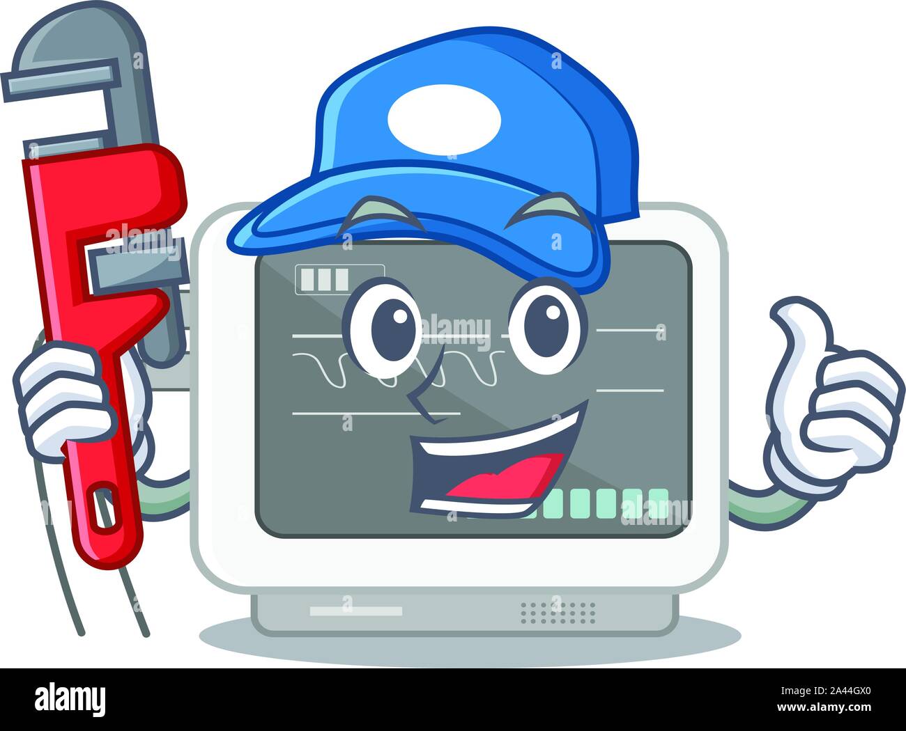 Plumber ecg machine in the mascot shape Stock Vector Image & Art - Alamy