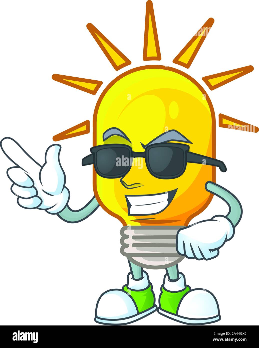 Super cool icon lamp cartoon character with mascot Stock Vector Image ...