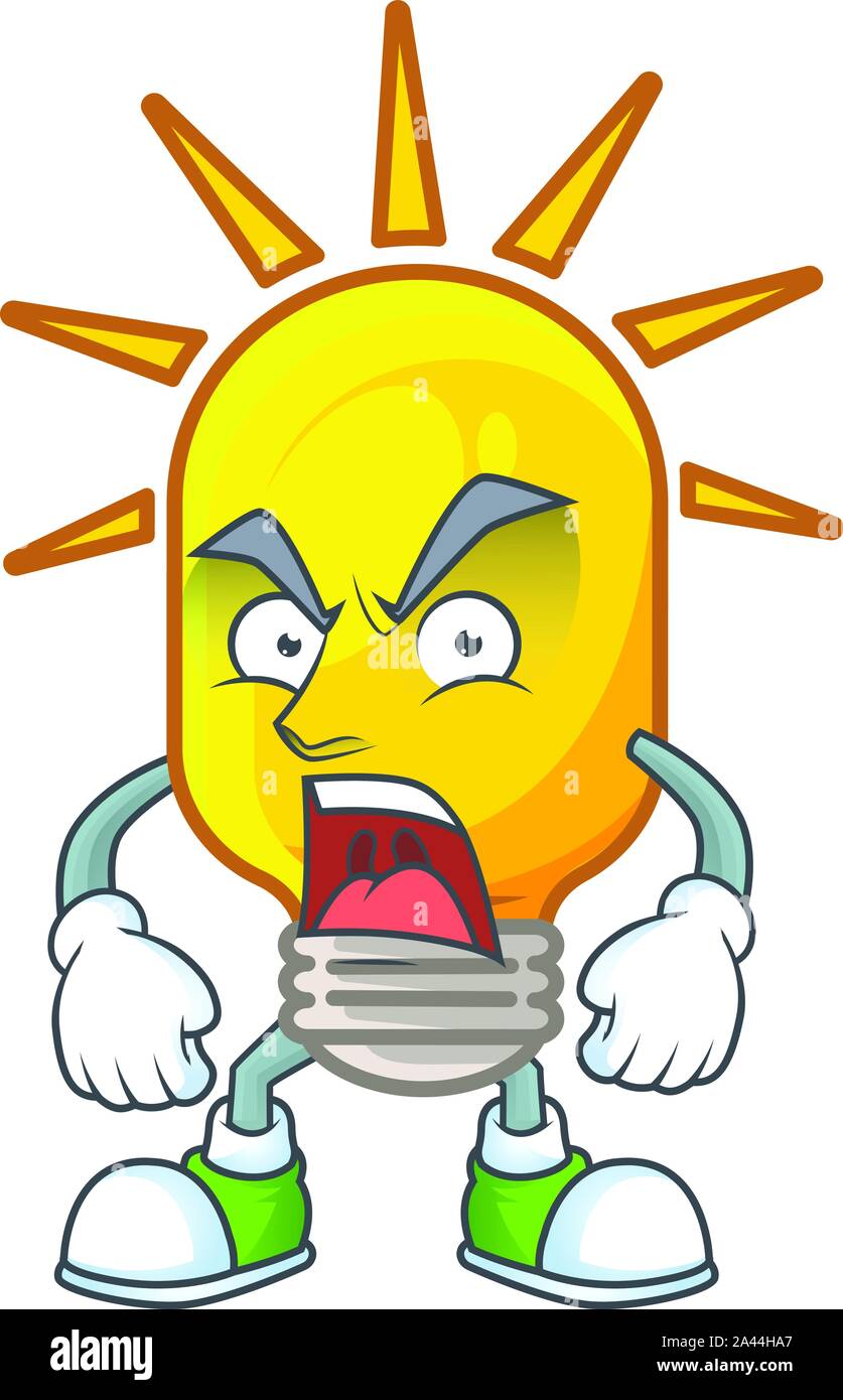 Angry lamp yellow with cartoon character shape Stock Vector Image & Art ...