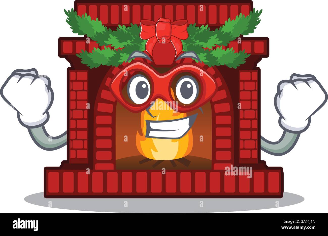 Super hero christmas fireplace in the cartoon shape Stock Vector Image ...