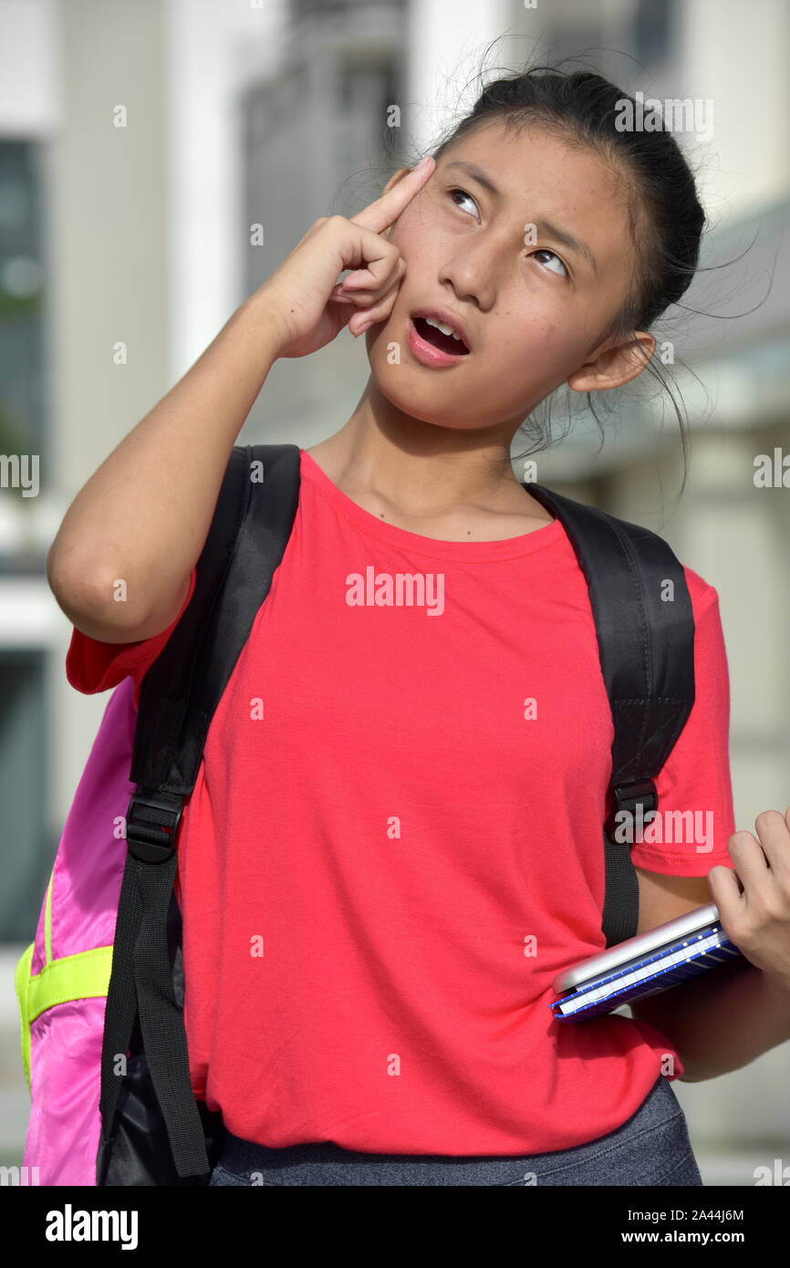 Girl Student Decision Making With Books Stock Photo - Alamy