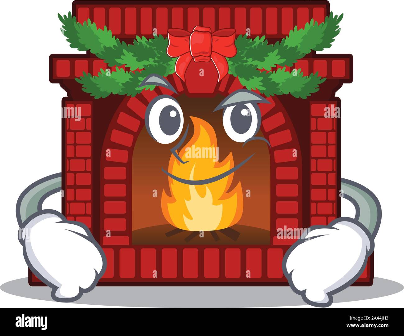 Smirking christmas fireplace in the cartoon shape Stock Vector Image ...