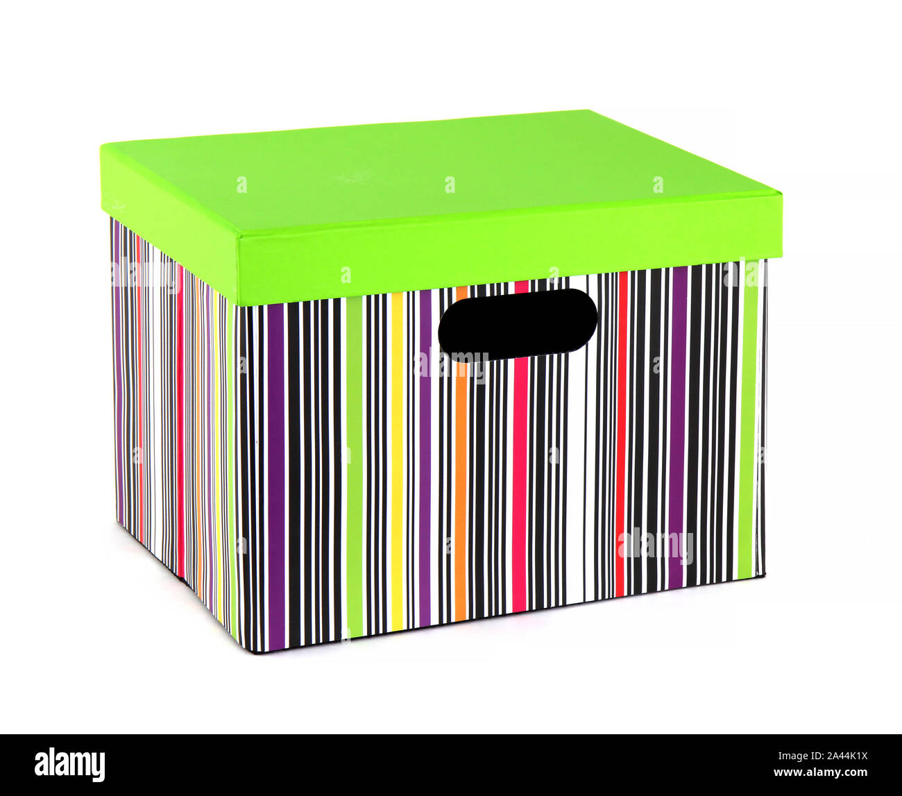 Green cardboard box isolated on white background. It is a colorful box ...