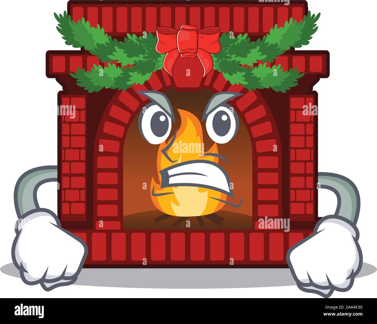 Angry christmas fireplace on of cartoon table Stock Vector Image & Art ...