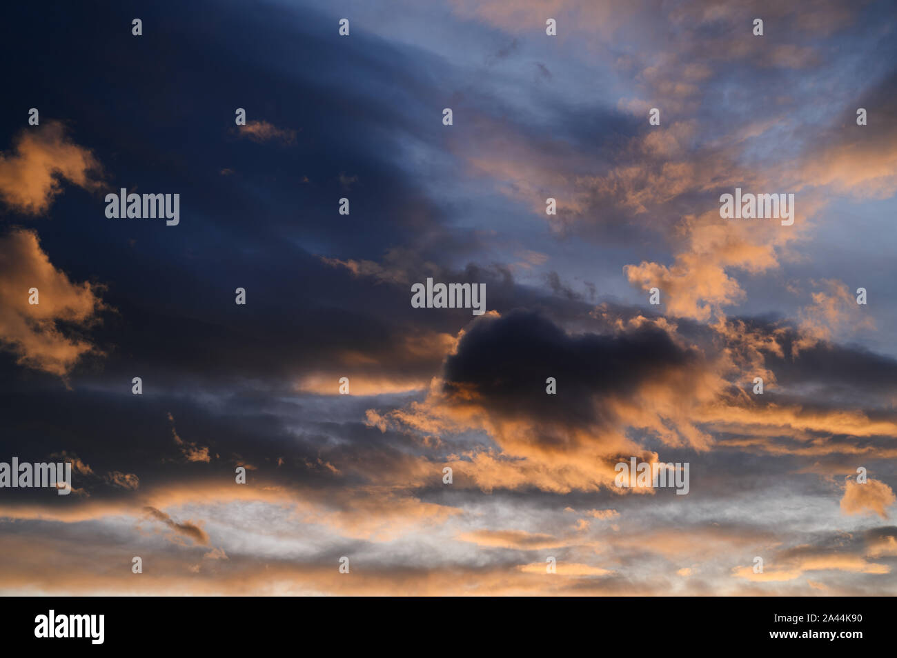 Dramatic sky with orange clouds. Nature background Stock Photo - Alamy
