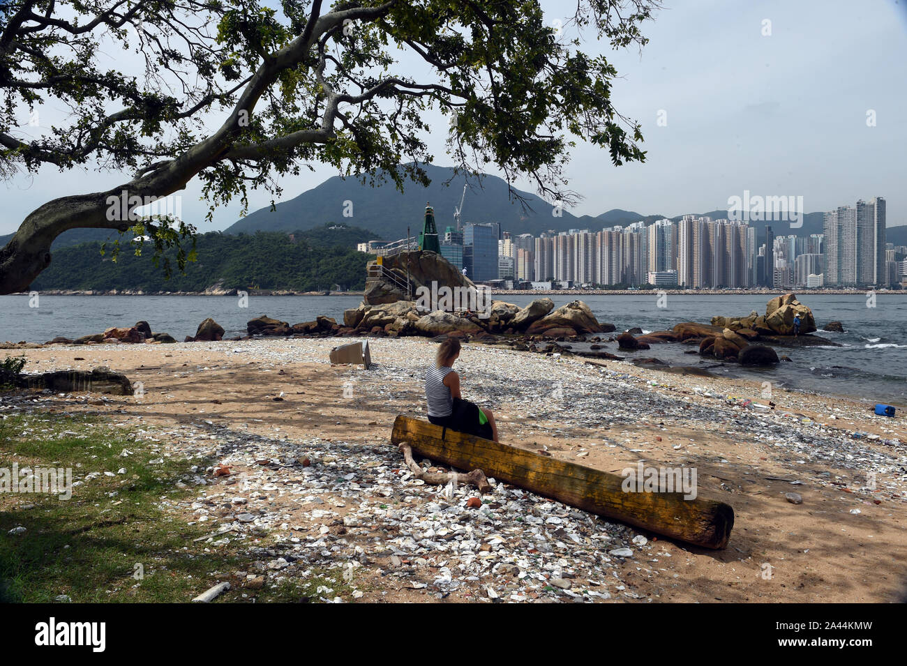 View of seacoast at Lei Yue Mun, south China's Hong Kong Special ...