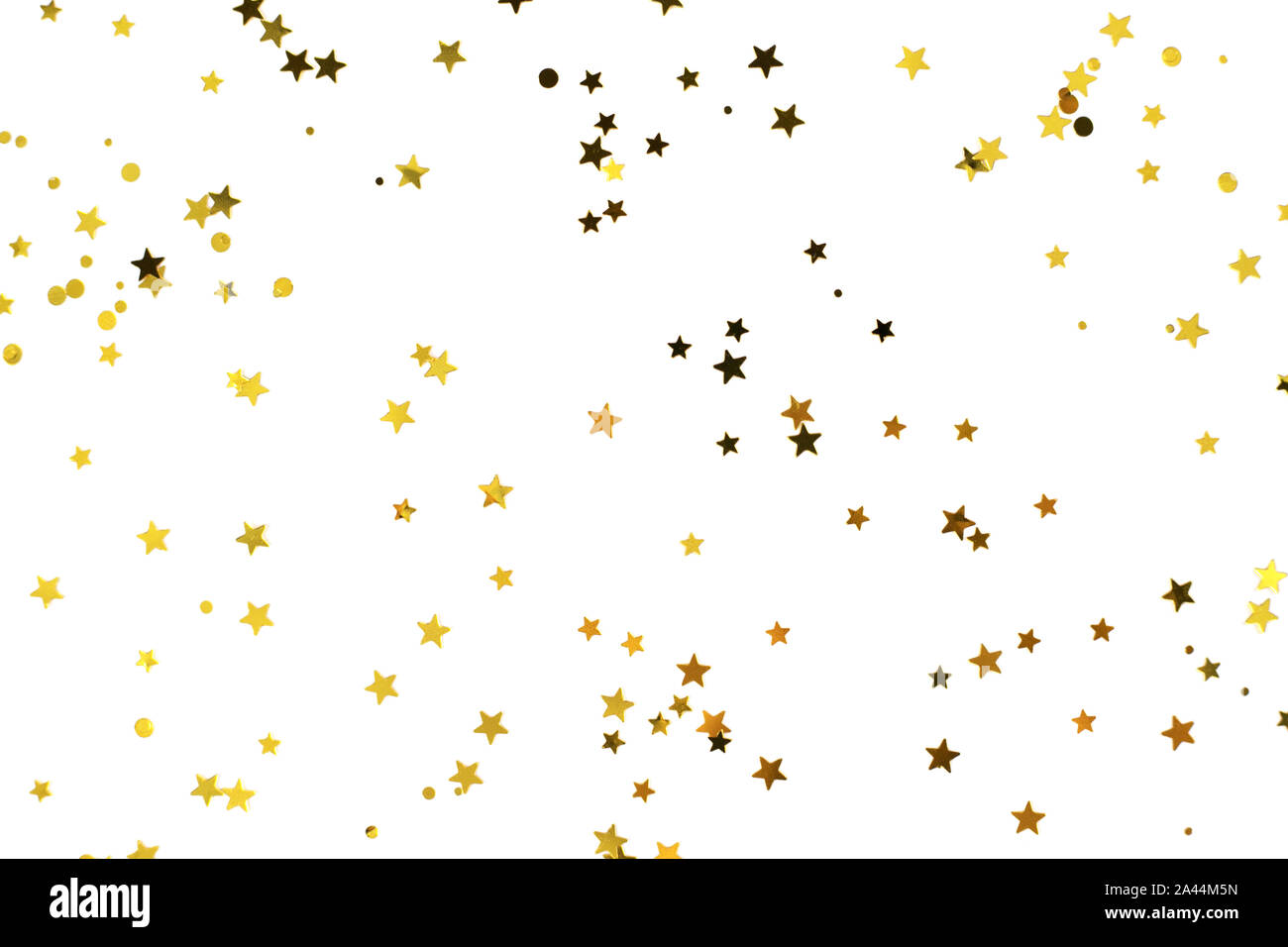 Bunch of gold stars on white background. Festive concept Stock Photo ...