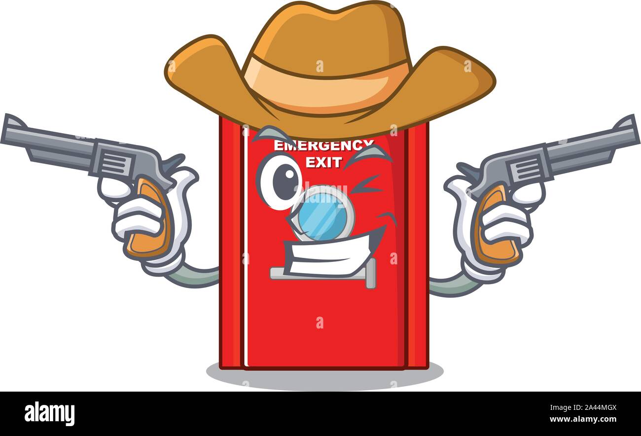 Cowboy emergency exit door with the character Stock Vector Image & Art ...