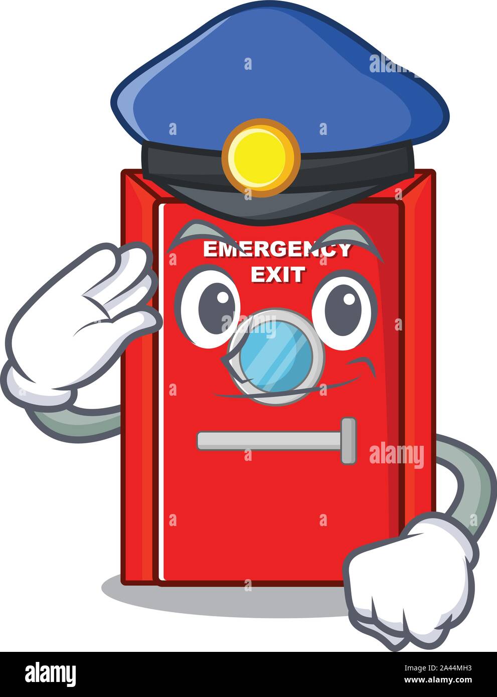 Police emergency exit door with the character Stock Vector Image & Art ...