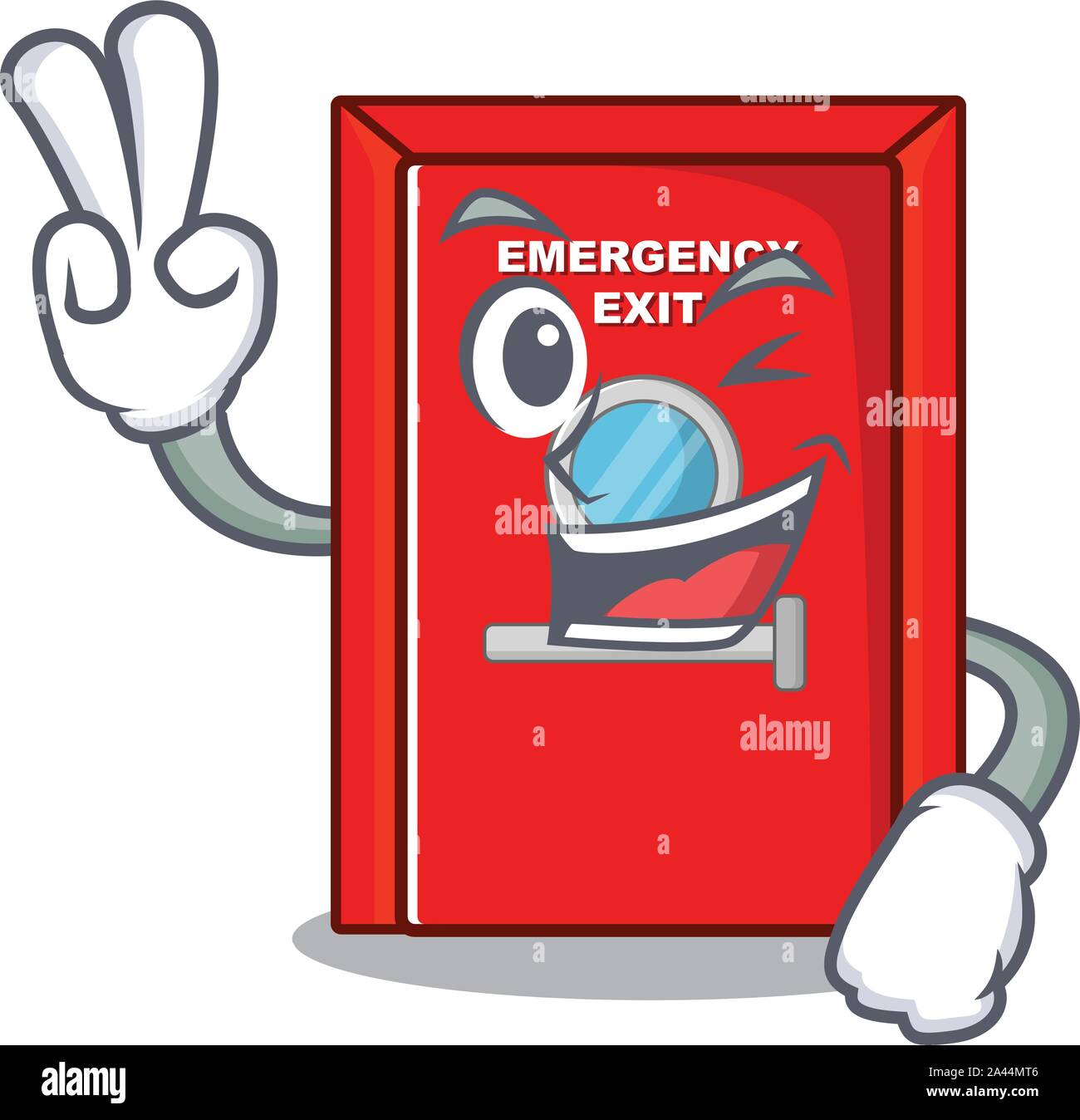 Two finger emergency exit door isolated the cartoon Stock Vector Image ...