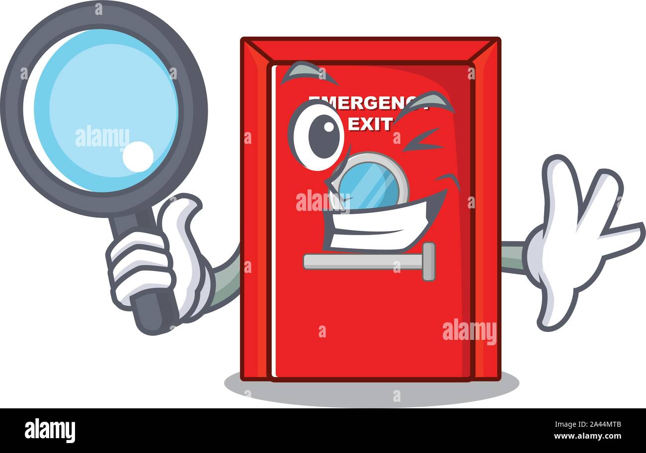 Detective emergency exit door isolated the cartoon Stock Vector Image ...