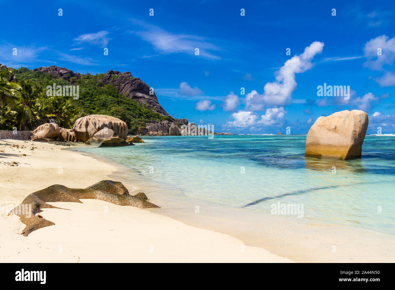 The most beautiful beach of Seychelles, Anse Source d'Argent, granite ...