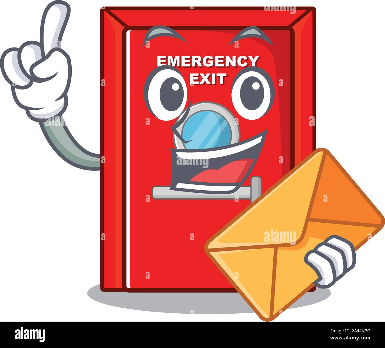 With envelope emergency exit door isolated the cartoon Stock Vector ...