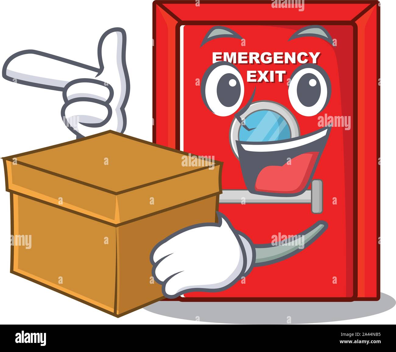 With box emergency exit door isolated the cartoon Stock Vector Image ...