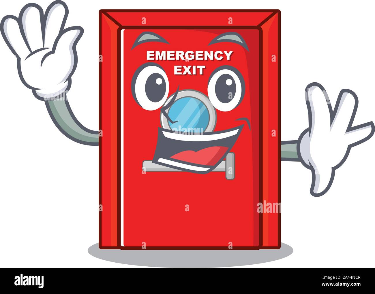 Waving emergency exit door isolated the cartoon Stock Vector Image ...