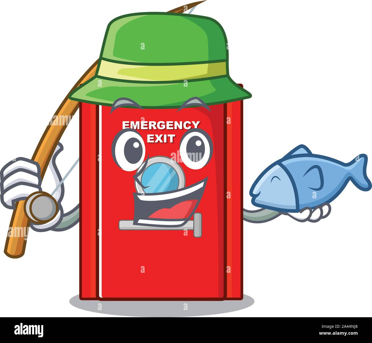 Fishing emergency exit door in the mascot Stock Vector Image & Art - Alamy