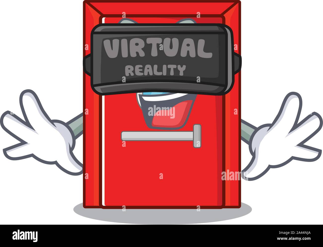 Virtual reality emergency exit door in the mascot Stock Vector Image ...