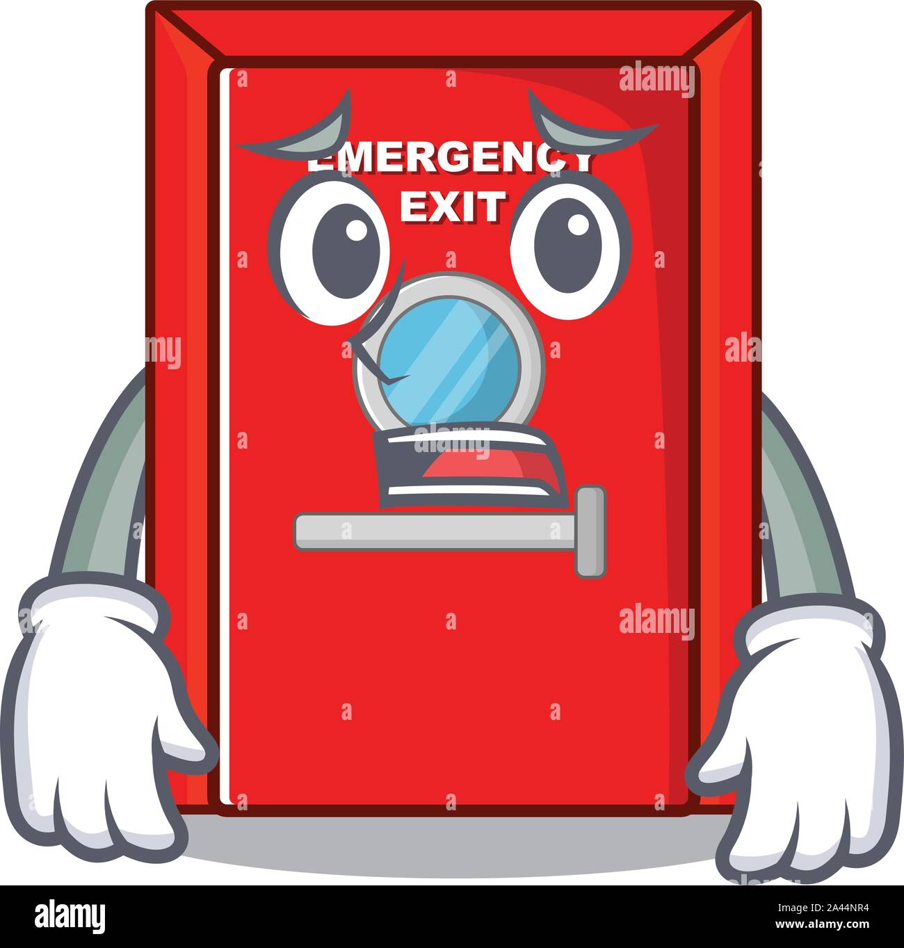 Afraid emergency exit door in the mascot Stock Vector Image & Art - Alamy