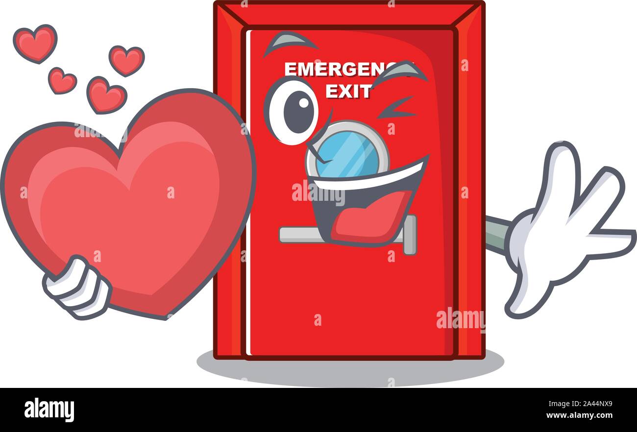 With heart emergency exit door in the mascot Stock Vector Image & Art ...