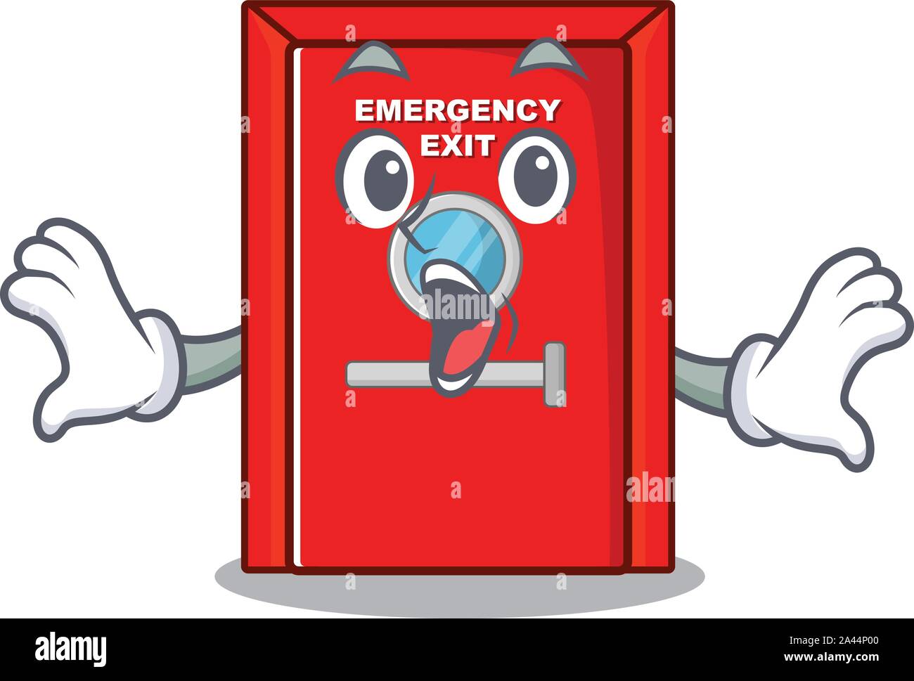 Surprised emergency exit door in the mascot Stock Vector Image & Art ...