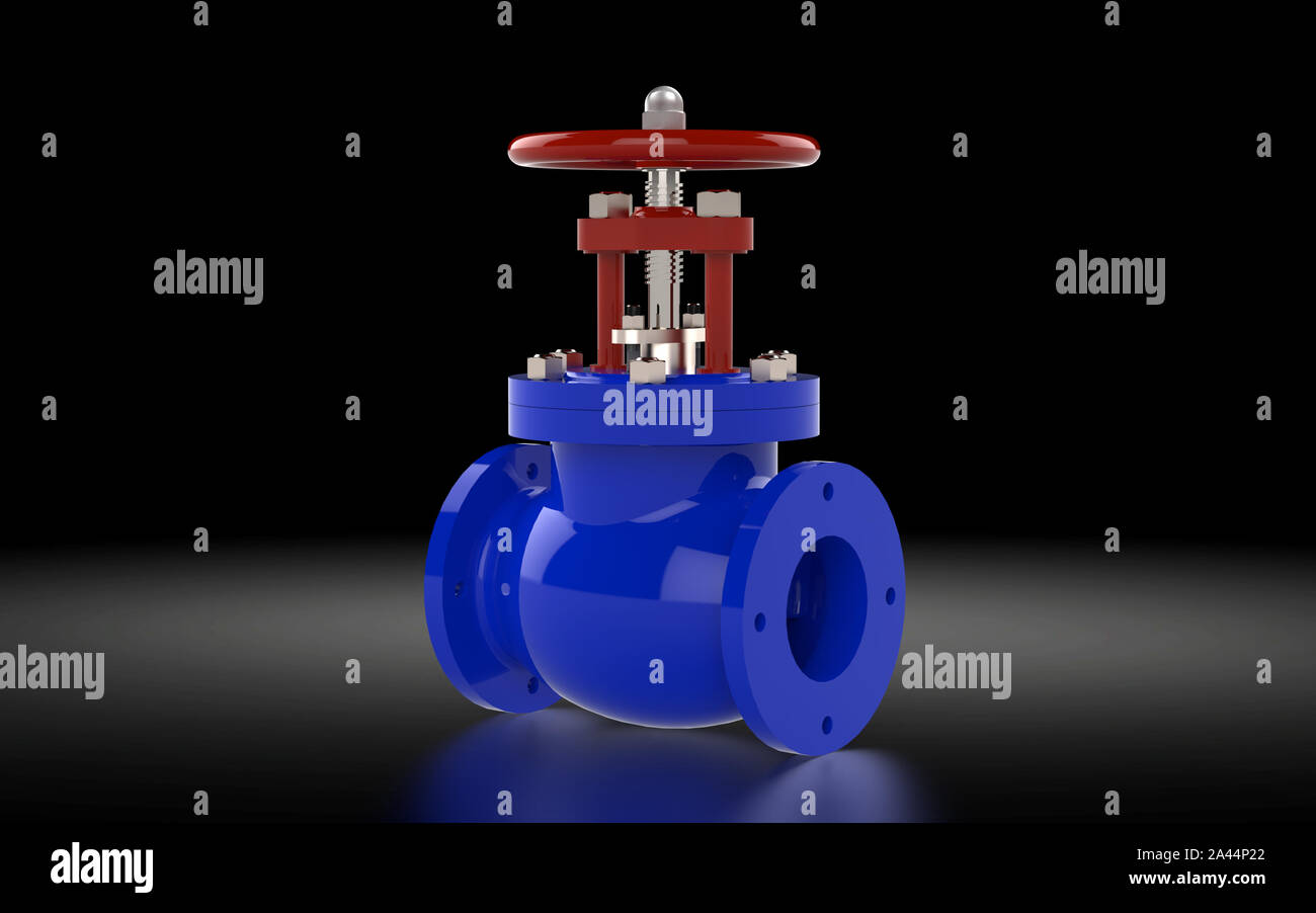 The colorful high pressure valves. 3D rendering Stock Photo - Alamy