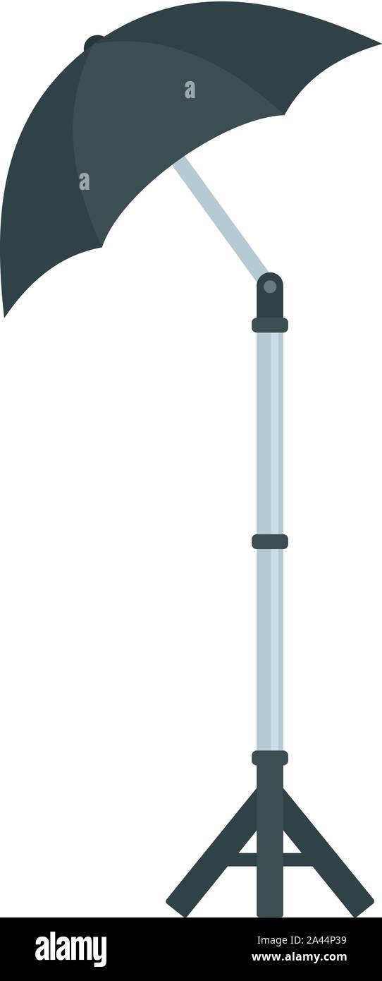 Shadow camera umbrella icon. Flat illustration of shadow camera ...