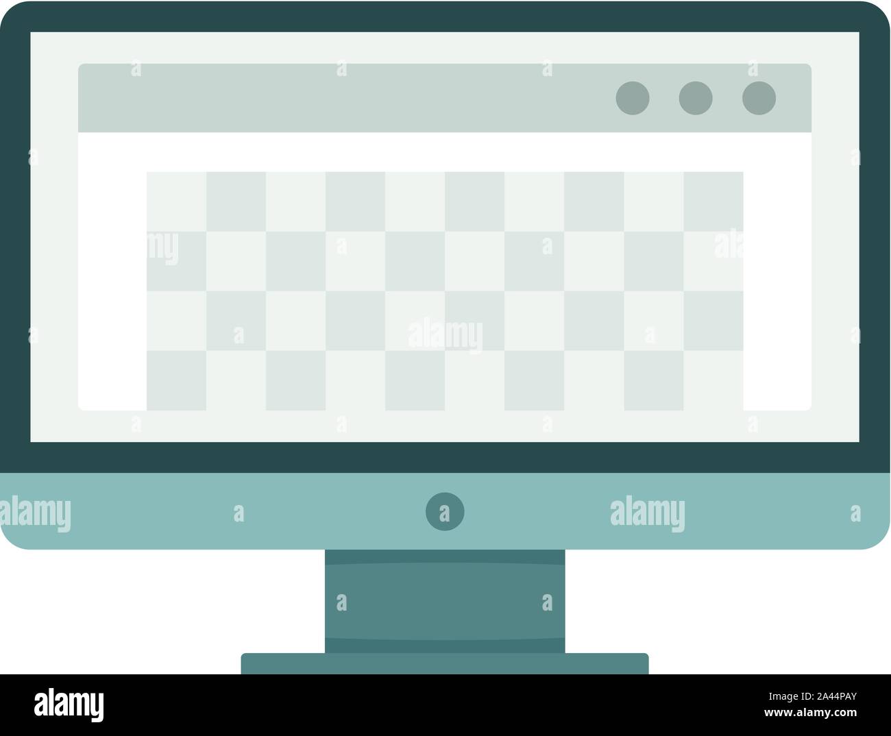 Desktop computer photo redaction icon. Flat illustration of desktop ...