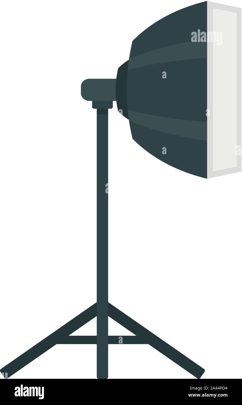 Studio light stand icon. Flat illustration of studio light stand vector ...