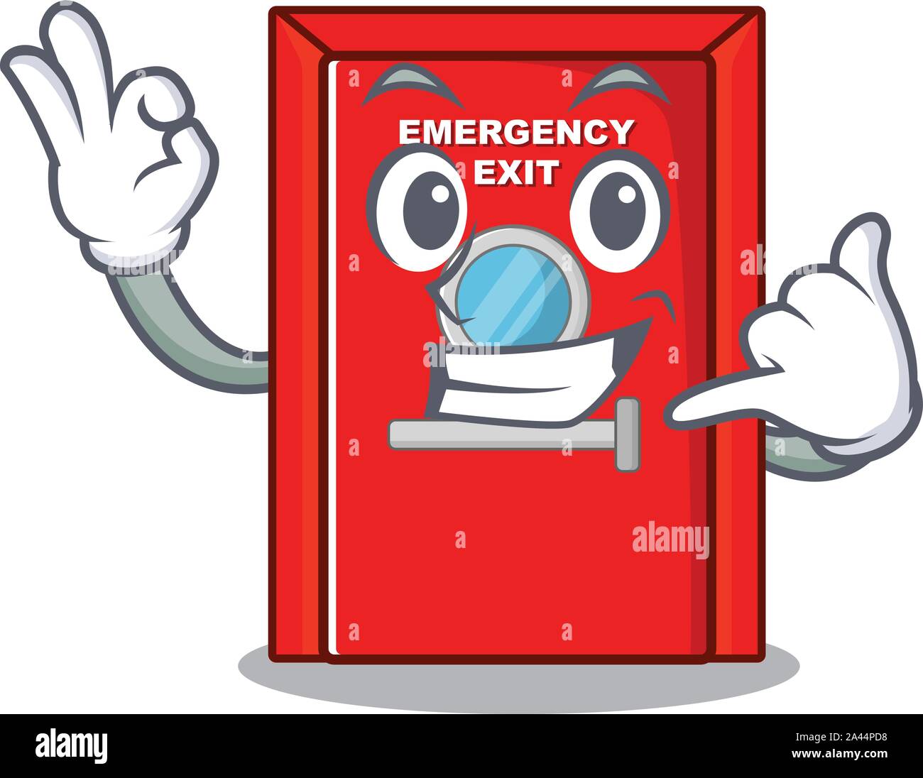 Call me emergency exit door with cartoon shape Stock Vector Image & Art ...