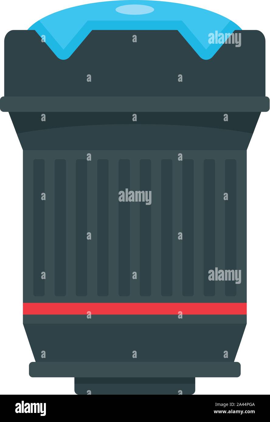 Lens red ring icon. Flat illustration of lens red ring vector icon for ...