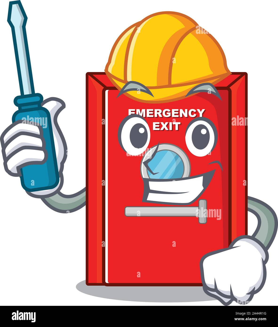 Automotive emergency exit door with cartoon shape Stock Vector Image ...