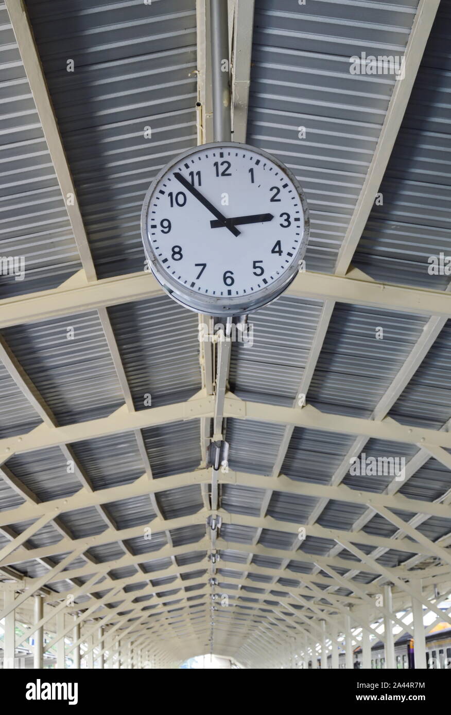 clock mobile on ceiling train station platform Stock Photo - Alamy
